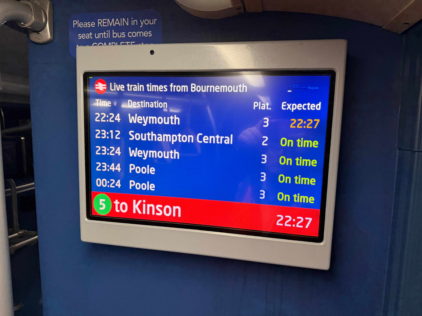 Live train times added to next stop screens - morebus